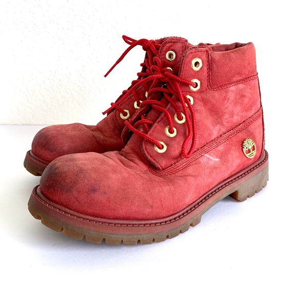 Timberland | Shoes | Timberland Ruby Red Lace Up Waterproof Boots ...